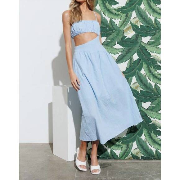 Papermoon | Dresses | New Papermoon Waist Cutout Maxi Dress In Sky Blue ...